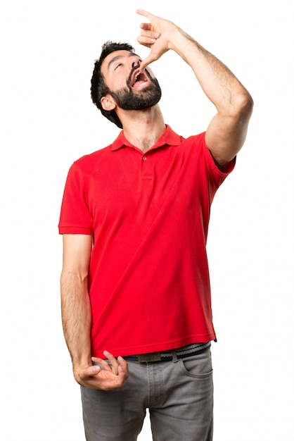 Premium Photo Handsome Man Making Drunk Gesture