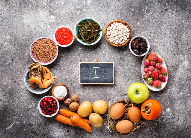 Premium Photo | Healthy food containing iodine. Premium Photo | Healthy food containing iodine.