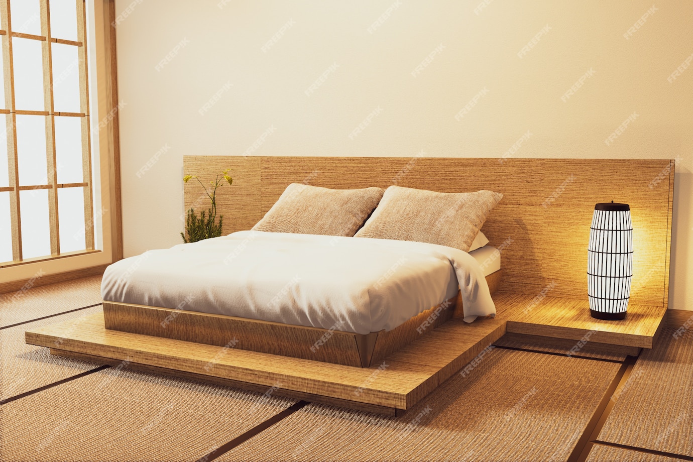 Premium Photo Interior Luxury Modern Japanese Style Bedroom