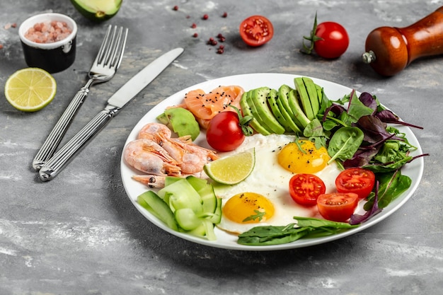 Premium Photo Ketogenic Breakfast Keto Low Carb Salmon Boiled