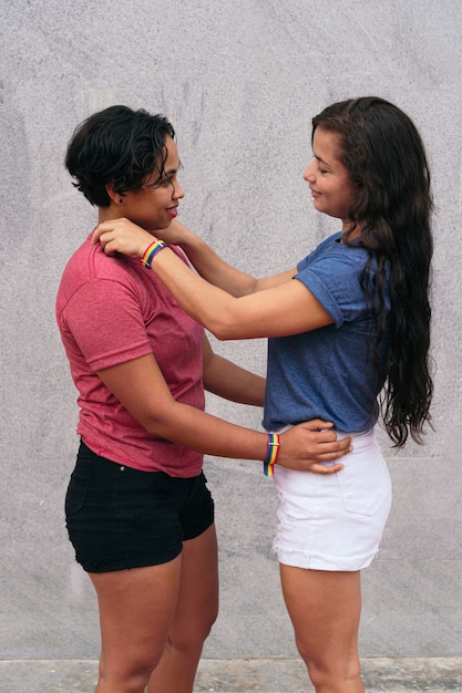 Premium Photo Loving Lesbian Couple At The Street Lgtb Concept