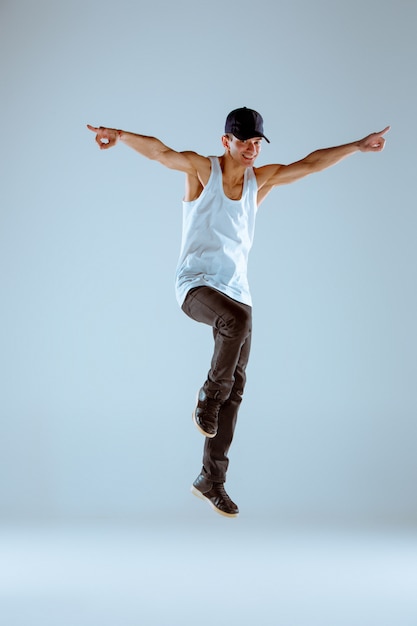 Free Photo The Man Dancing Hip Hop Choreography