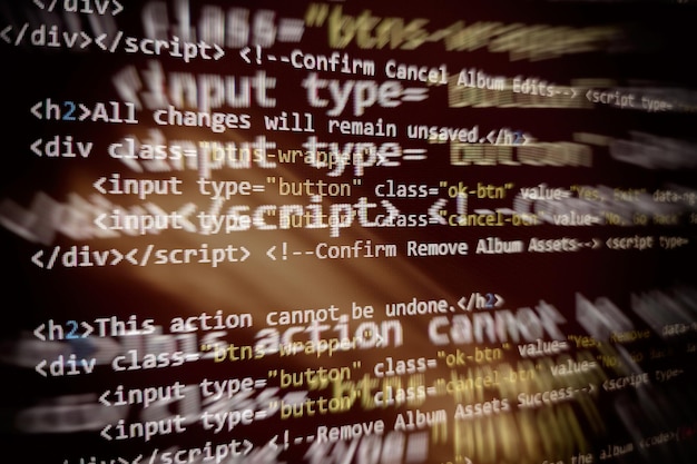 Premium Photo | Monitor closeup of function source code. abstract it ...