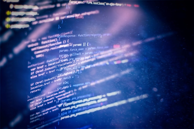 Premium Photo Monitor Closeup Of Function Source Codewriting Programming Functions On Laptop