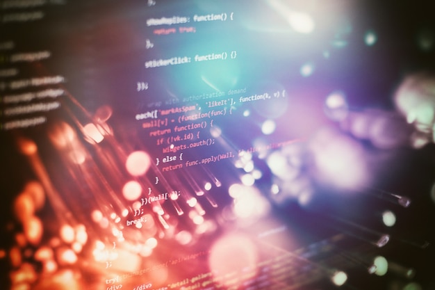 Premium Photo Monitor Closeup Of Function Source Codewriting Programming Functions On Laptop
