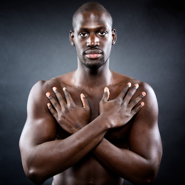 Muscle Man With Hands Crossed On Chest Photo Premium Download