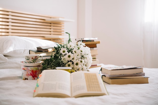 Free Photo | Opened book on bed Free Photo | Opened book on bed