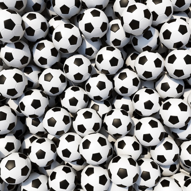 Premium Photo | Pile of football balls Premium Photo | Pile of football balls