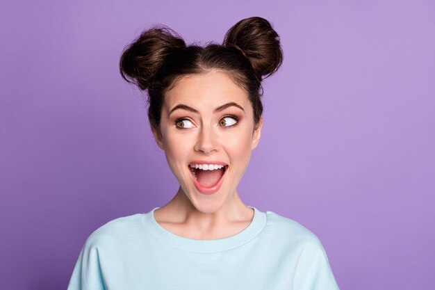 Premium Photo Portrait Of Crazy Positive Cheerful Girl Millennial
