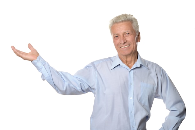 Premium Photo | Portrait of an elderly man on white background Premium Photo | Portrait of an elderly man on white background