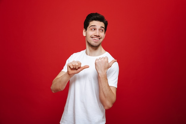 Premium Photo | Portrait of a handsome young man in white t-shirt Premium Photo | Portrait of a handsome young man in white t-shirt