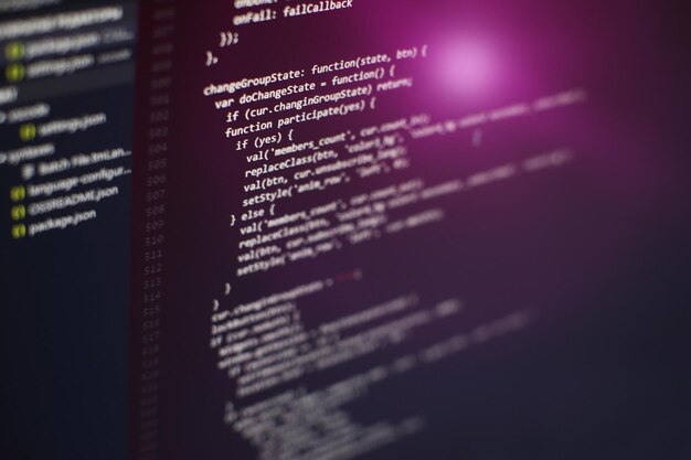 Premium Photo | Programming code on computer screen. software development. writing program code ...