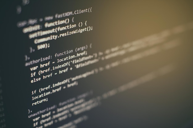 Premium Photo | Programming code on computer screen. software development. writing program code ...