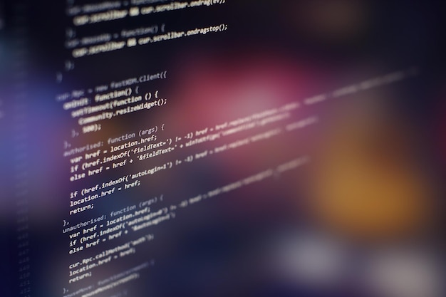 Premium Photo | Programming code on computer screen. software development. writing program code ...