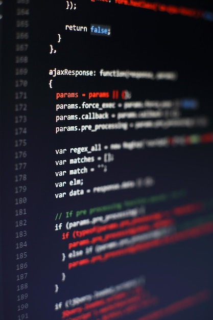 Premium Photo Programming Code On Computer Screen Software Development Writing Program Code