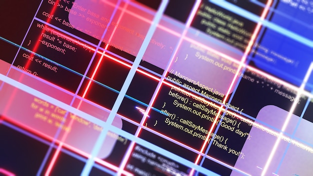 Premium Photo | Programming for a system using a programming language.