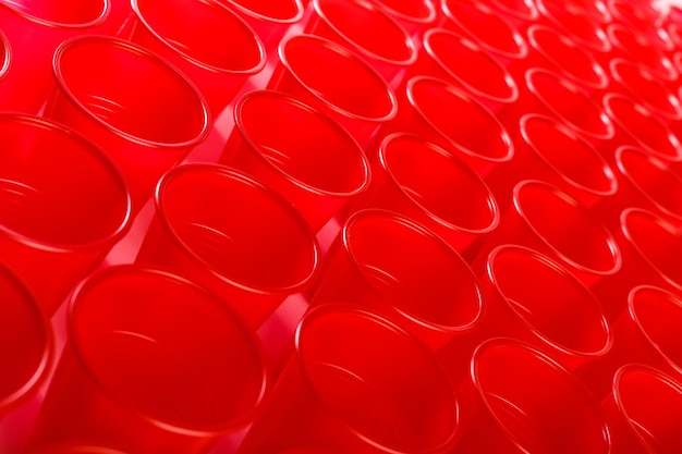 Free Photo Red Disposable Plastic Glasses