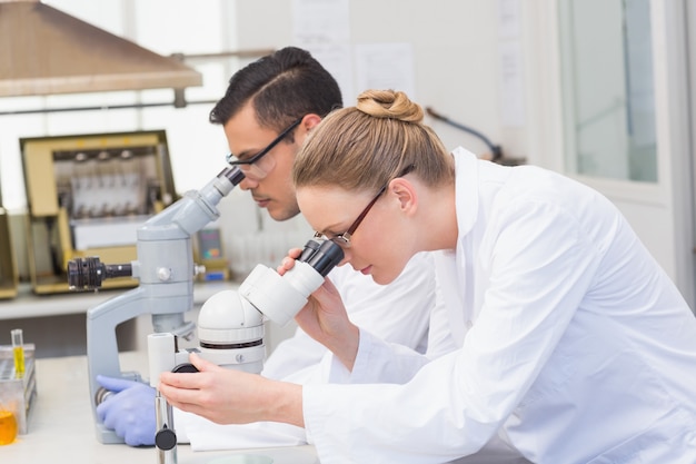Premium Photo | Scientists using microscope Premium Photo | Scientists using microscope
