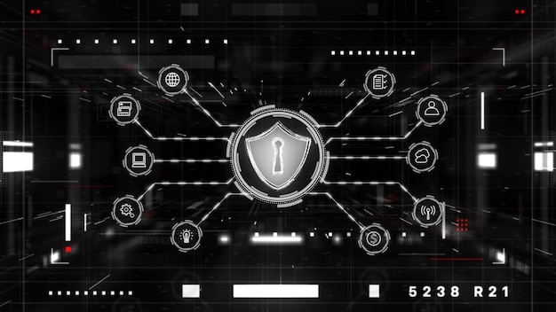 Premium Photo Shield Icon Cyber Security Technology Digital Data