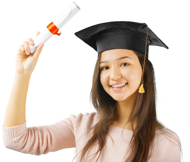Premium Photo | Smiling woman with diploma Premium Photo | Smiling woman with diploma