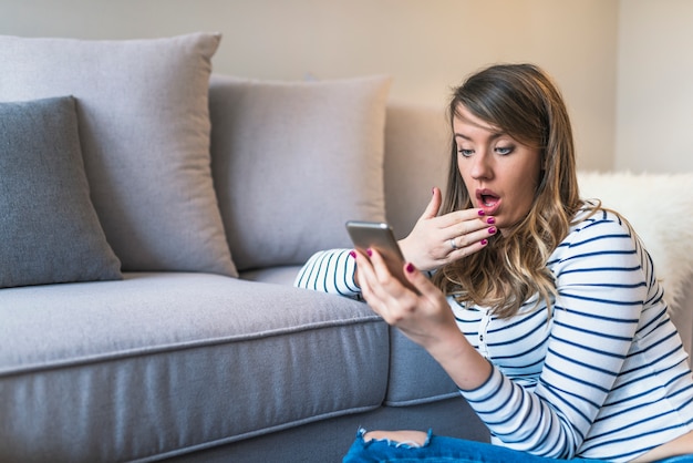 Premium Photo | Sms. closeup portrait funny shocked anxious scared ... Premium Photo | Sms. closeup portrait funny shocked anxious scared ...