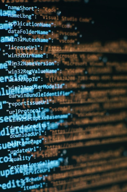 Premium Photo | Software developer programming code. abstract computer script code. selective focus