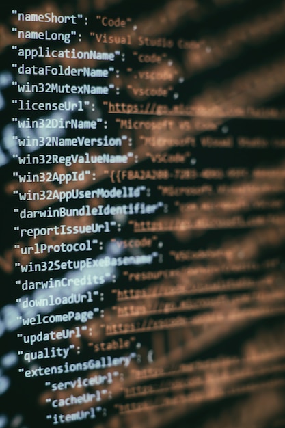 Premium Photo | Software developer programming code. abstract computer script code. selective focus