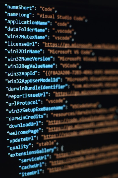 Premium Photo | Software developer programming code. abstract computer script code. selective focus