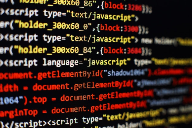 Premium Photo | Software developer programming code. abstract computer ...