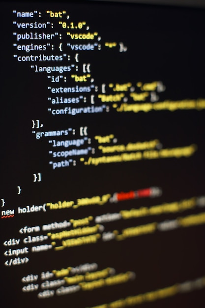 Premium Photo | Software developer programming code. abstract computer ...