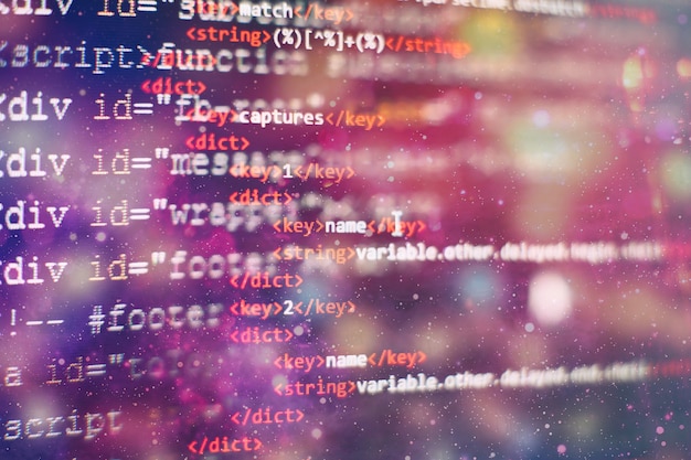 Premium Photo Software Developer Programming Code Abstract Computer Script Code Selective Focus