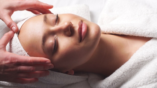 Premium Photo Spa Woman Facial Massage Female Enjoying Relaxing Face