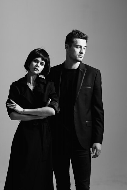 Premium Photo Stylish Man And Woman Model Posing Fashion Portrait