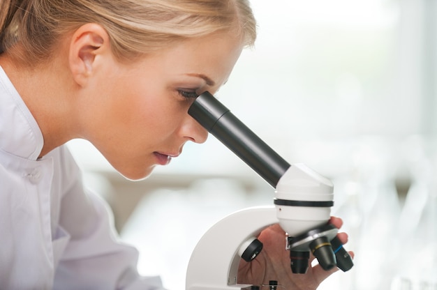 Premium Photo | Taking closer look at bacteria. side view of ... Premium Photo | Taking closer look at bacteria. side view of ...