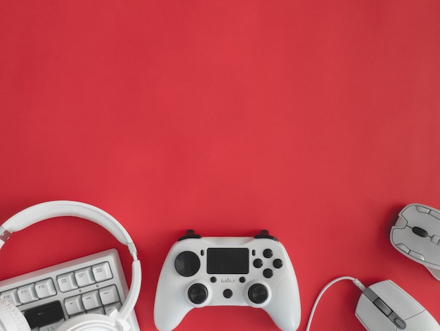 Premium Photo | Top view of gamer workspace Premium Photo | Top view of gamer workspace