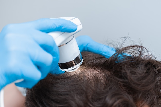 Premium Photo Trichoscopy Of Hair And Scalp Closeup