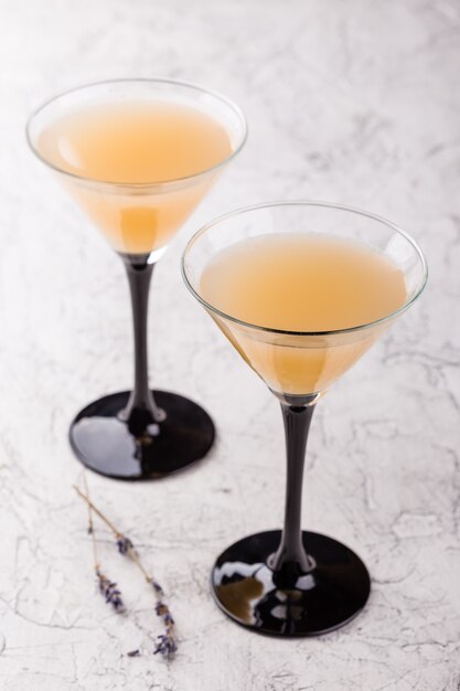 Premium Photo Two Glasses With A Cocktail Martini