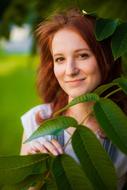 Premium Photo Vertical Portrait Of Redhead Girl Smiling Posing In The