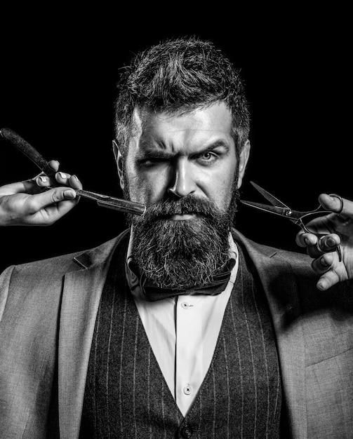 Premium Photo | Vintage barbershop shaving portrait beard man mustache ... Premium Photo | Vintage barbershop shaving portrait beard man mustache ...