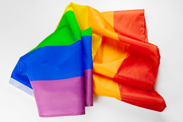 Premium Photo Waving Lgbt Rainbow Flag Isolated On White