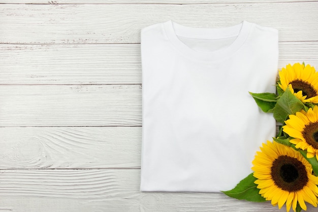 Premium Photo White Womens Cotton Folded T Shirt Mockup With