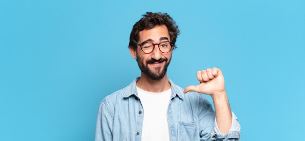 Premium Photo | Young crazy bearded man. Premium Photo | Young crazy bearded man.