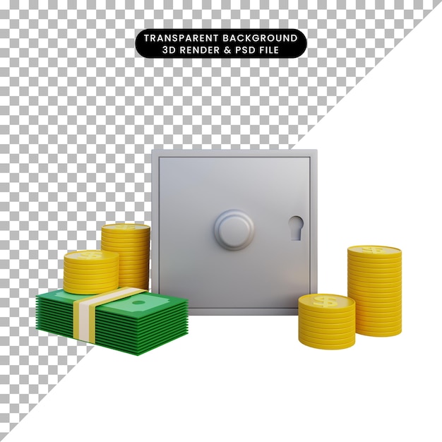 Premium PSD | 3d illustration saving money Premium PSD | 3d illustration saving money