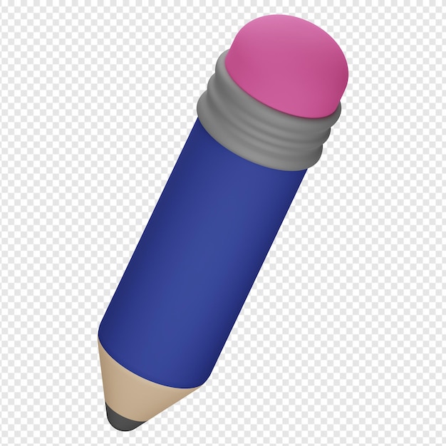 Premium PSD | 3d isolated render of pencil icon psd Premium PSD | 3d isolated render of pencil icon psd