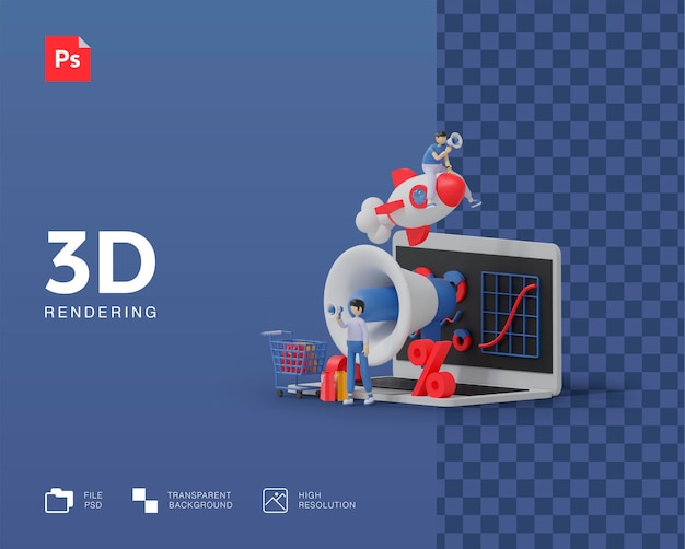 Premium PSD | 3d promote illustration Premium PSD | 3d promote illustration