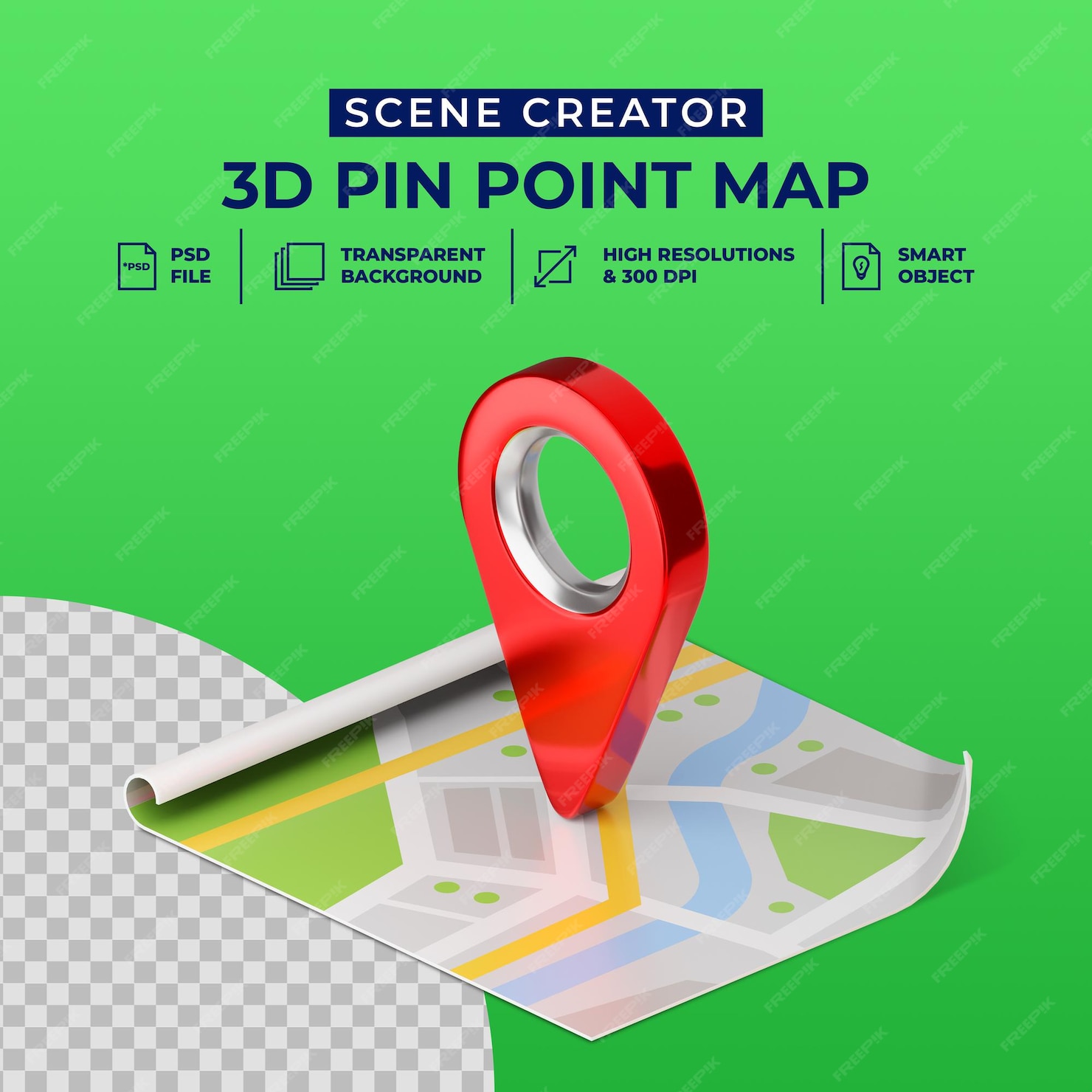 Premium PSD | 3d render red map pointer icon isolated scene creator