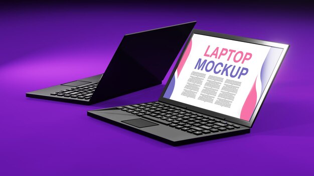 Premium PSD | 3d rendering laptop mockup Premium PSD | 3d rendering laptop mockup