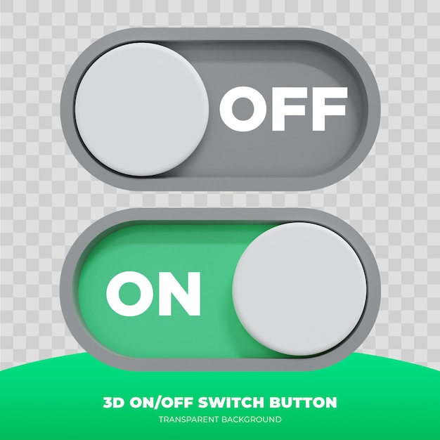 Premium PSD | 3d rendering of on and off switch button ui Premium PSD | 3d rendering of on and off switch button ui