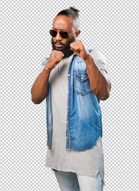 Premium PSD | Black man fighting Premium PSD | Black man fighting
