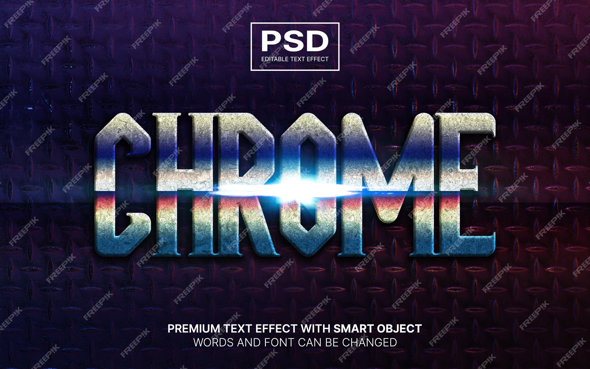 Premium PSD | Chrome editable text effect Premium PSD | Chrome editable text effect